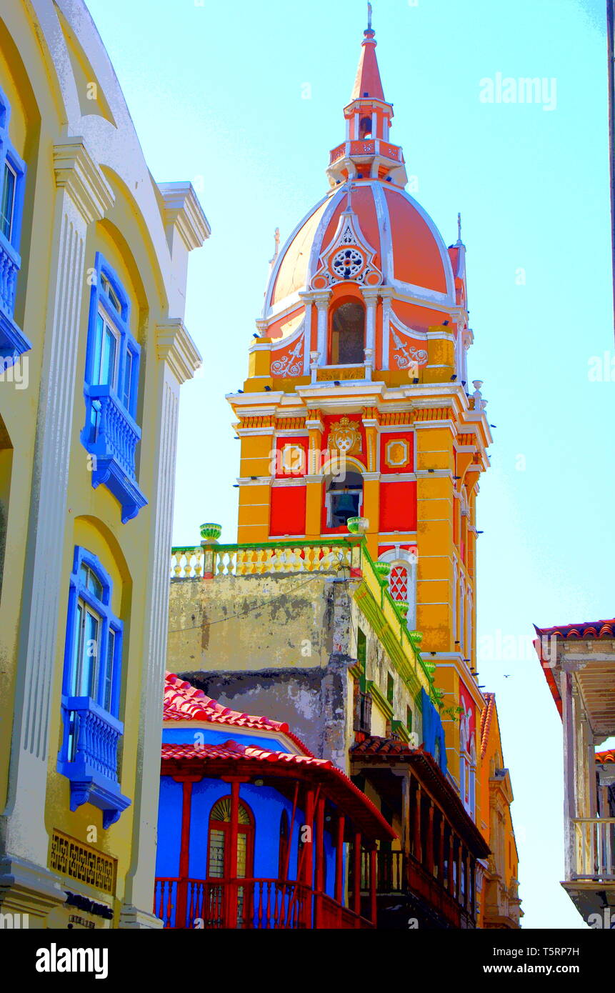 Historic buildings in Cartagena, Colombia Stock Photo - Alamy