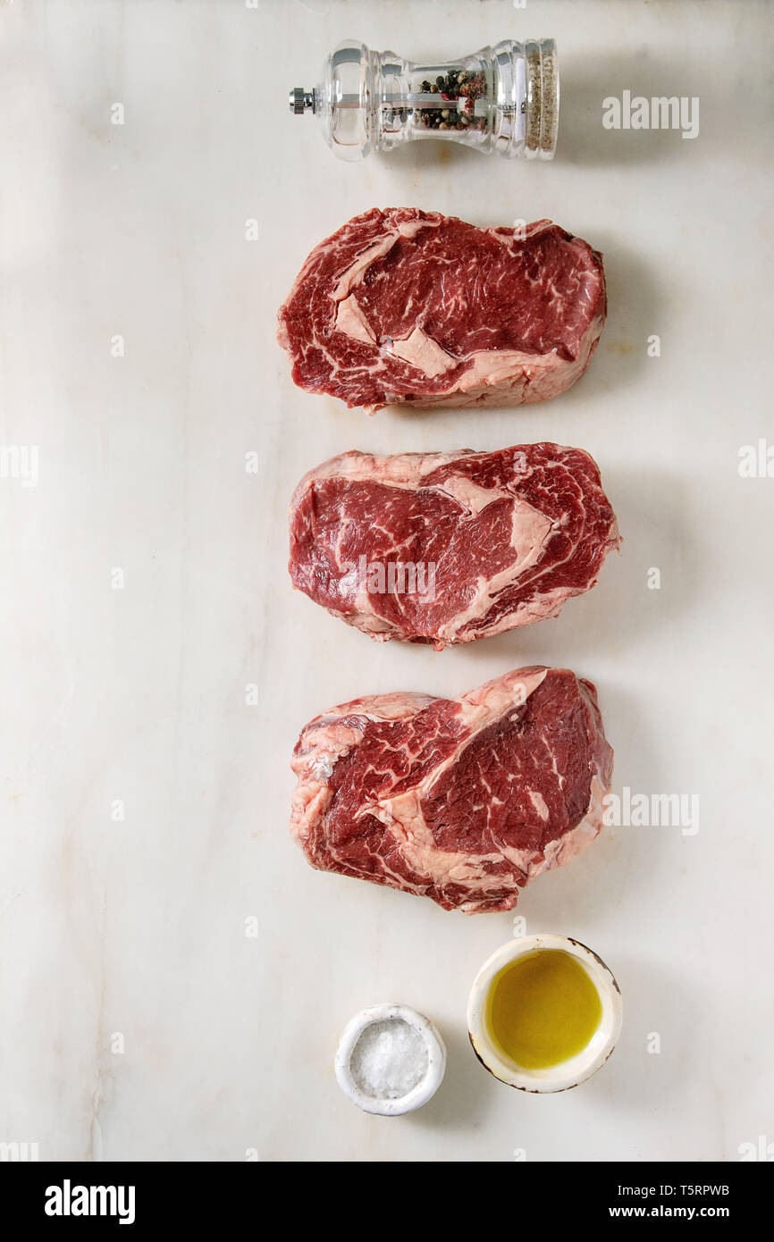 Raw beef steaks Stock Photo - Alamy