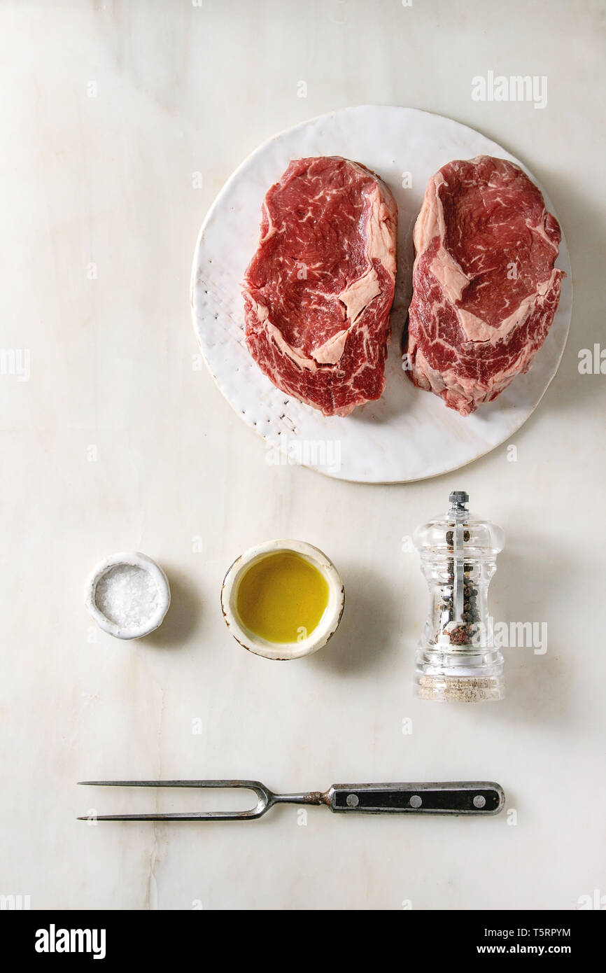 Raw beef steaks Stock Photo - Alamy