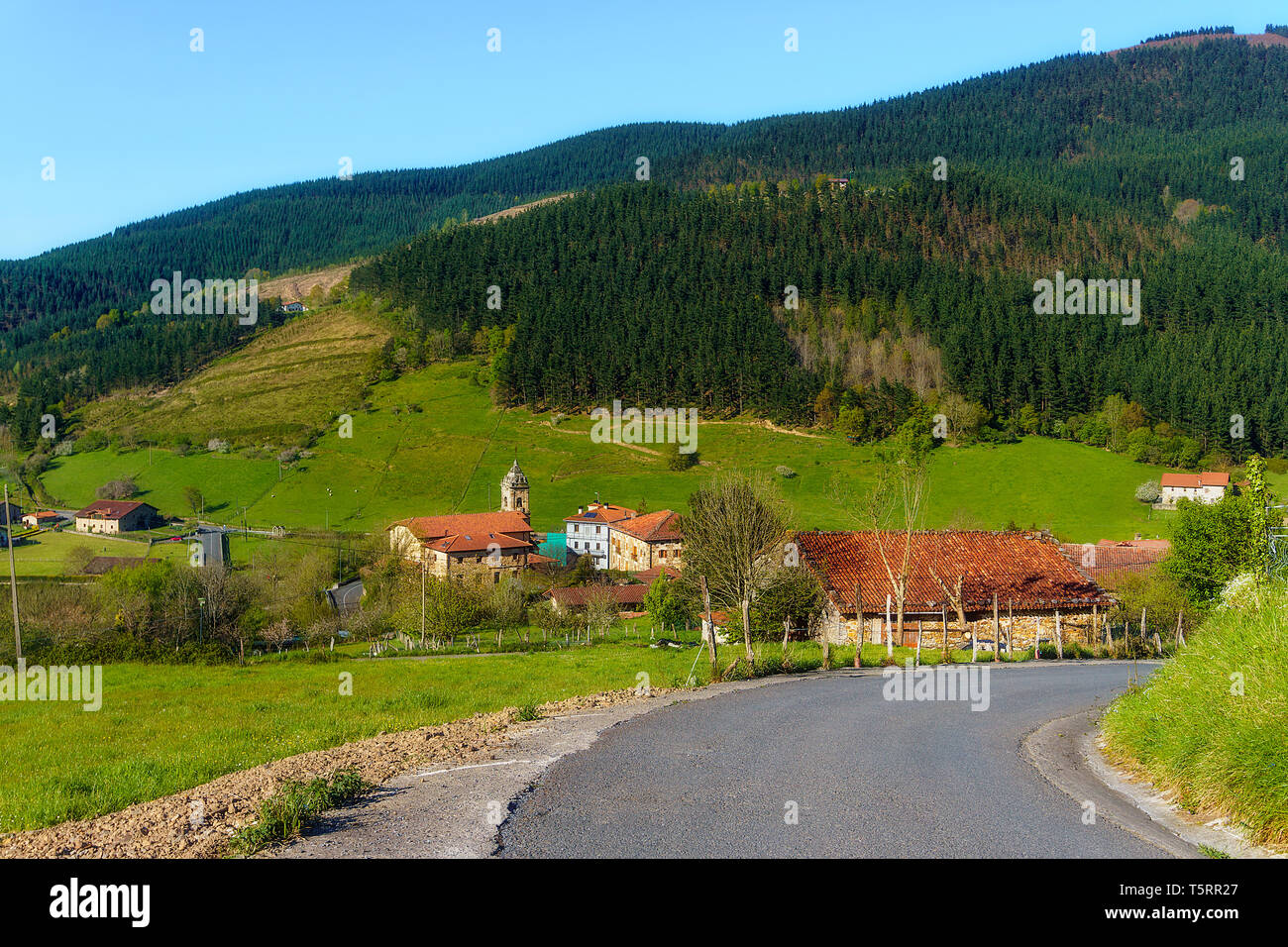 Beautiful view of Arrazola village in Basque Country Stock Photo - Alamy