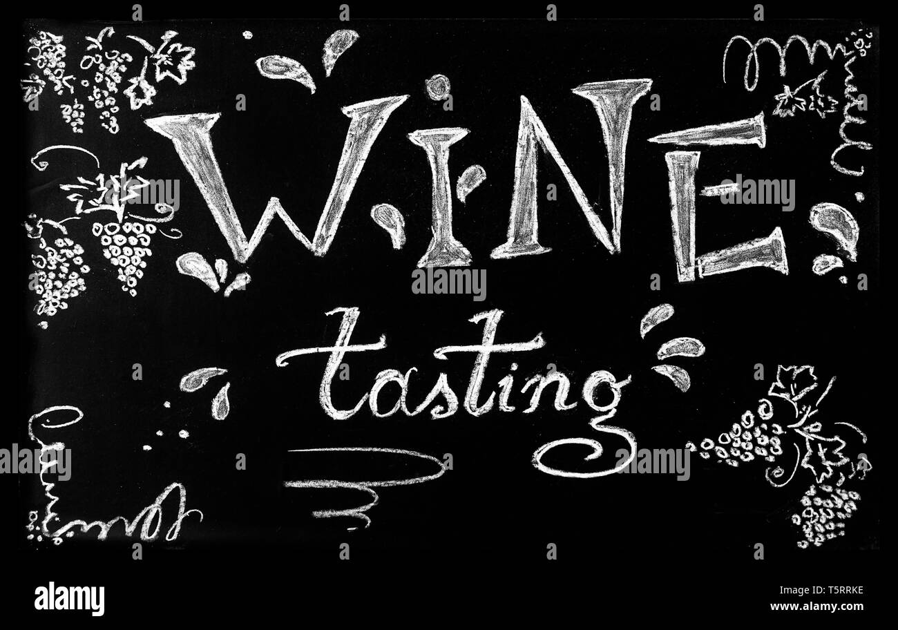 Wine tasting lettering Stock Photo - Alamy