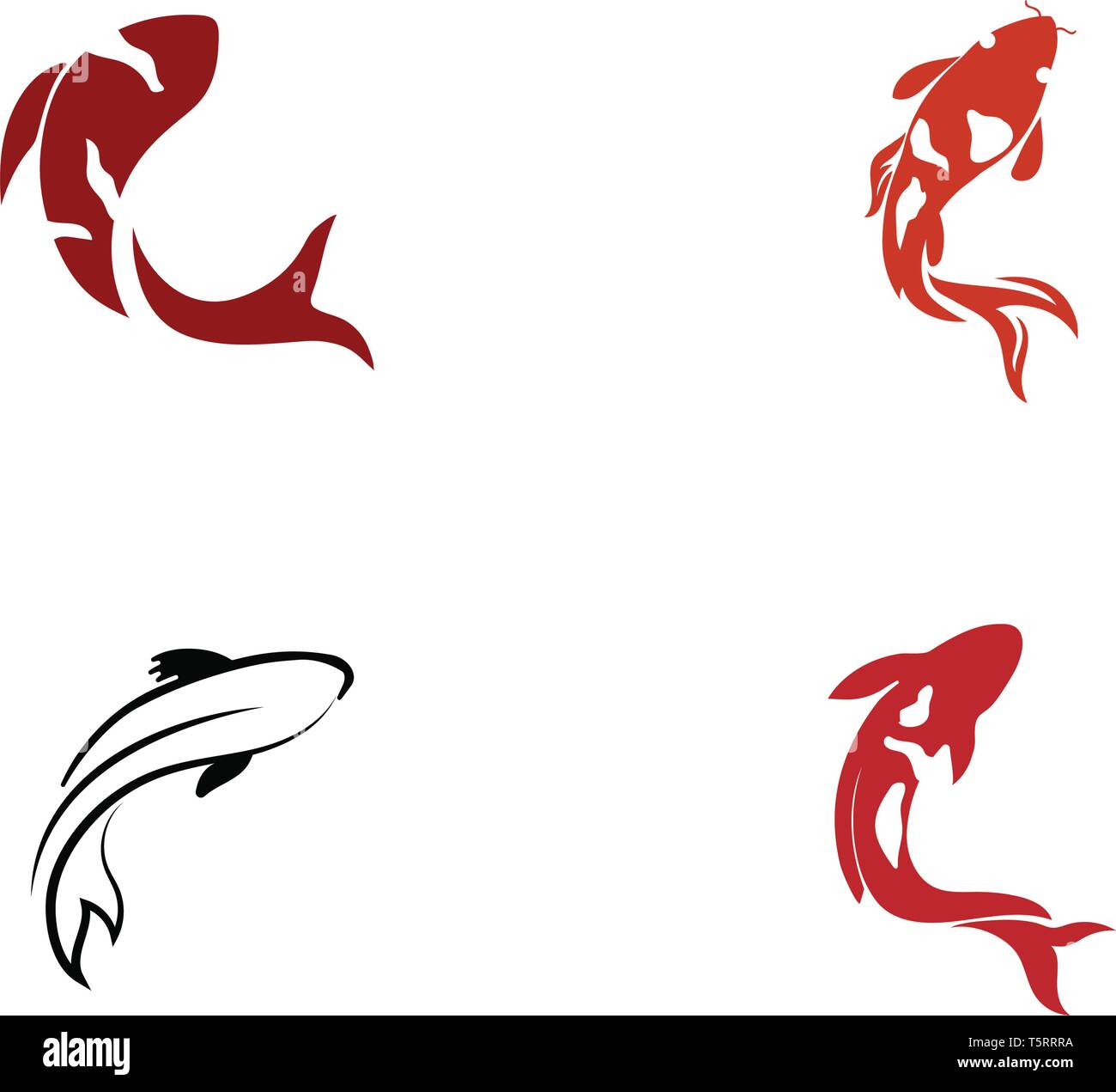 carp koi design on white background. Animal. Fish Icon. Underwater ...