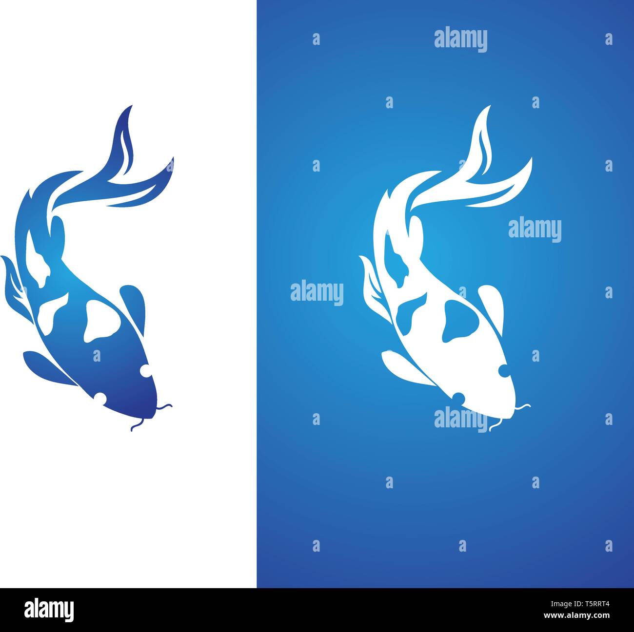 carp koi design on white background. Animal. Fish Icon. Underwater ...