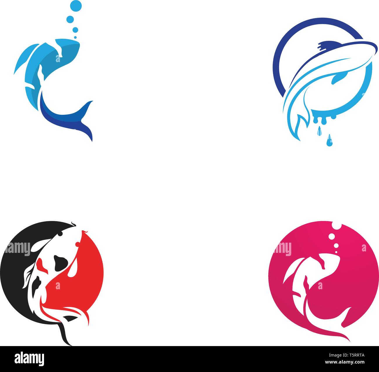 carp koi design on white background. Animal. Fish Icon. Underwater ...