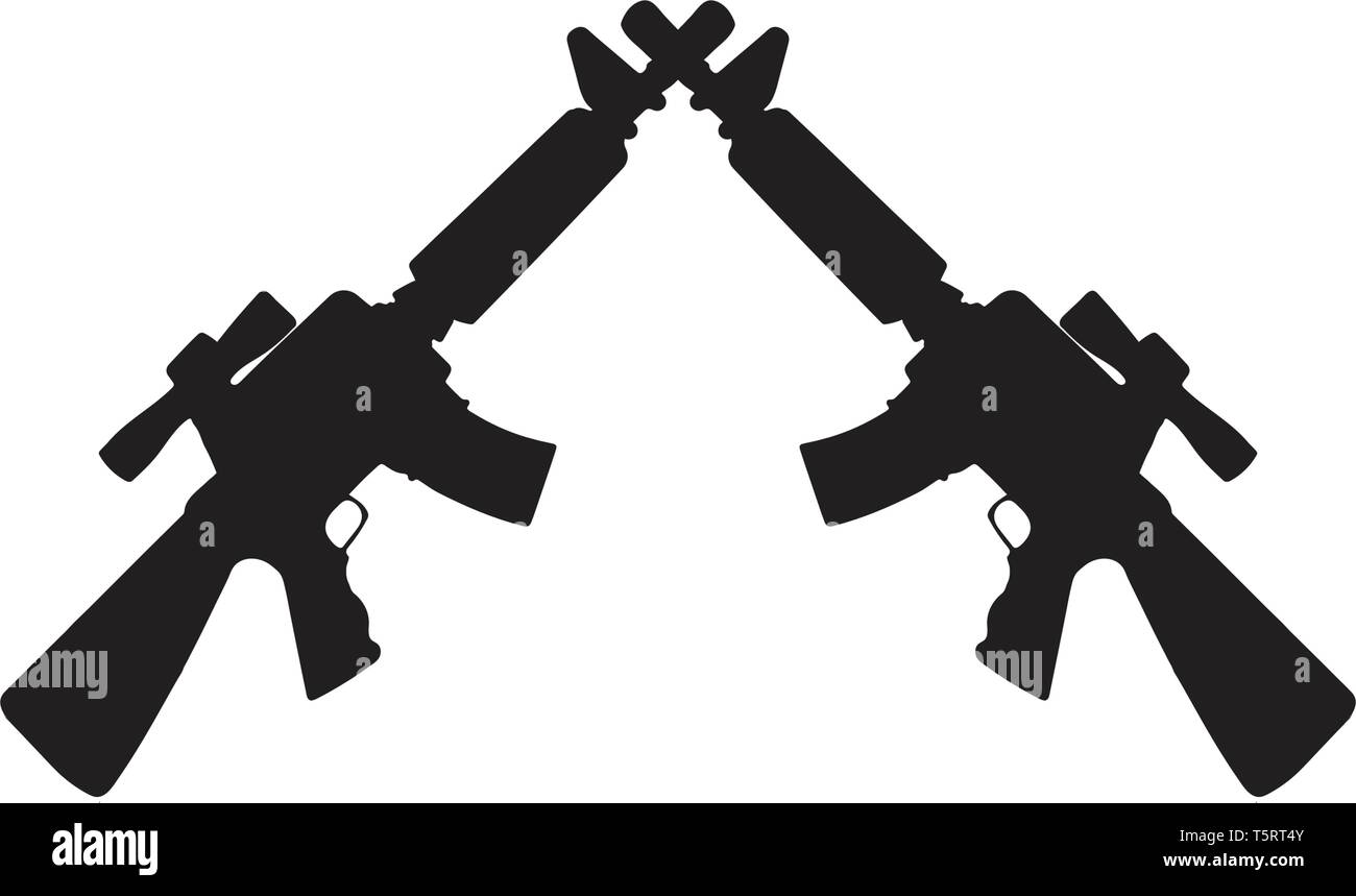 Gun silhouette vector black Stock Vector Image & Art - Alamy