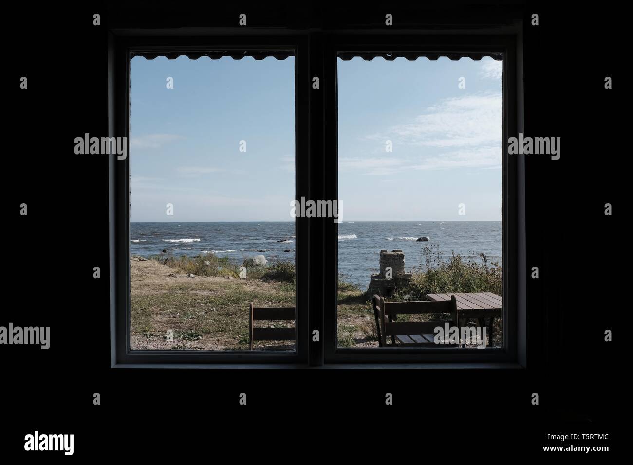 The view of the city from a window Stock Photo - Alamy