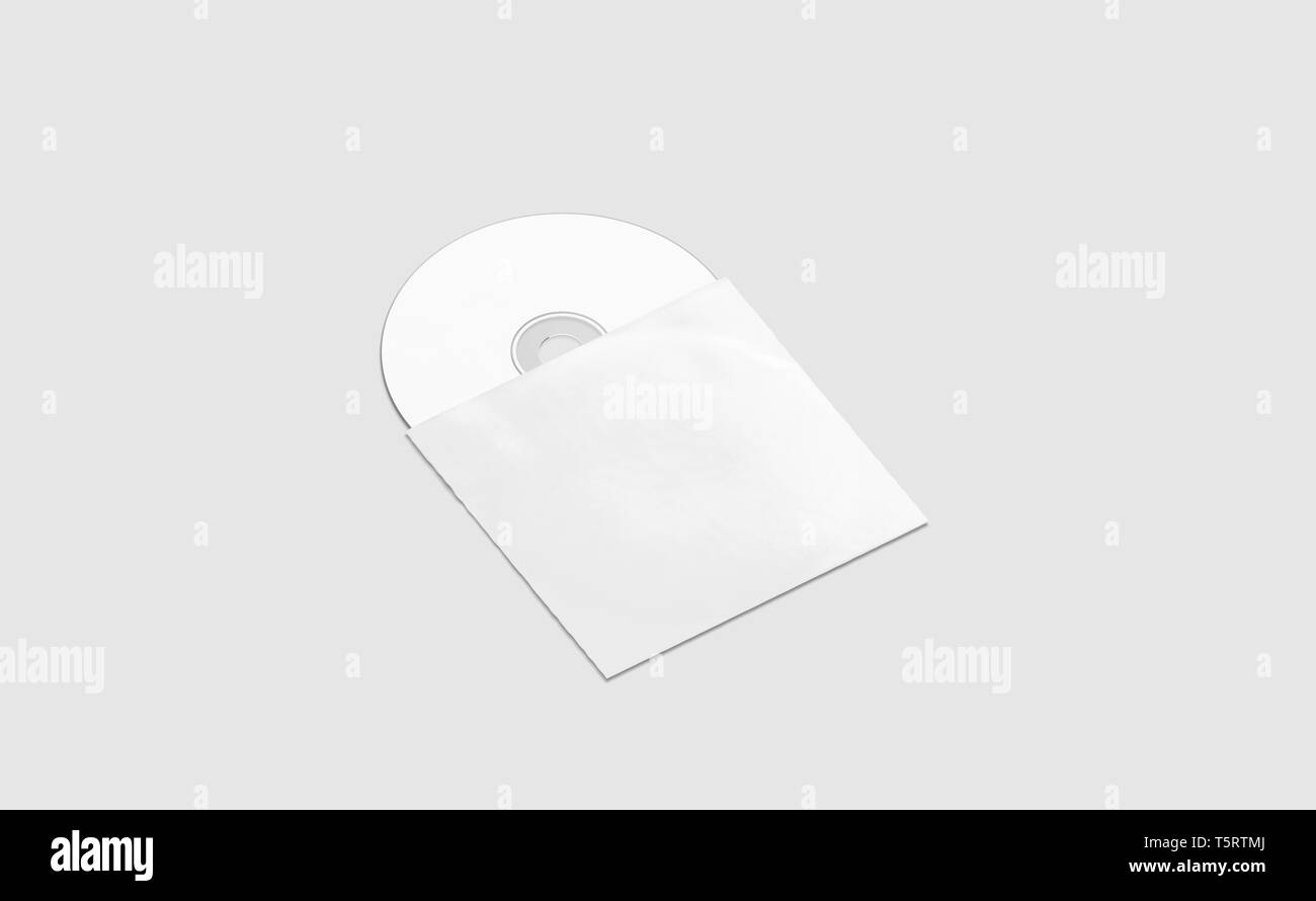 Blank white compact disk packaging mock up, isolated, side view, 3d ...