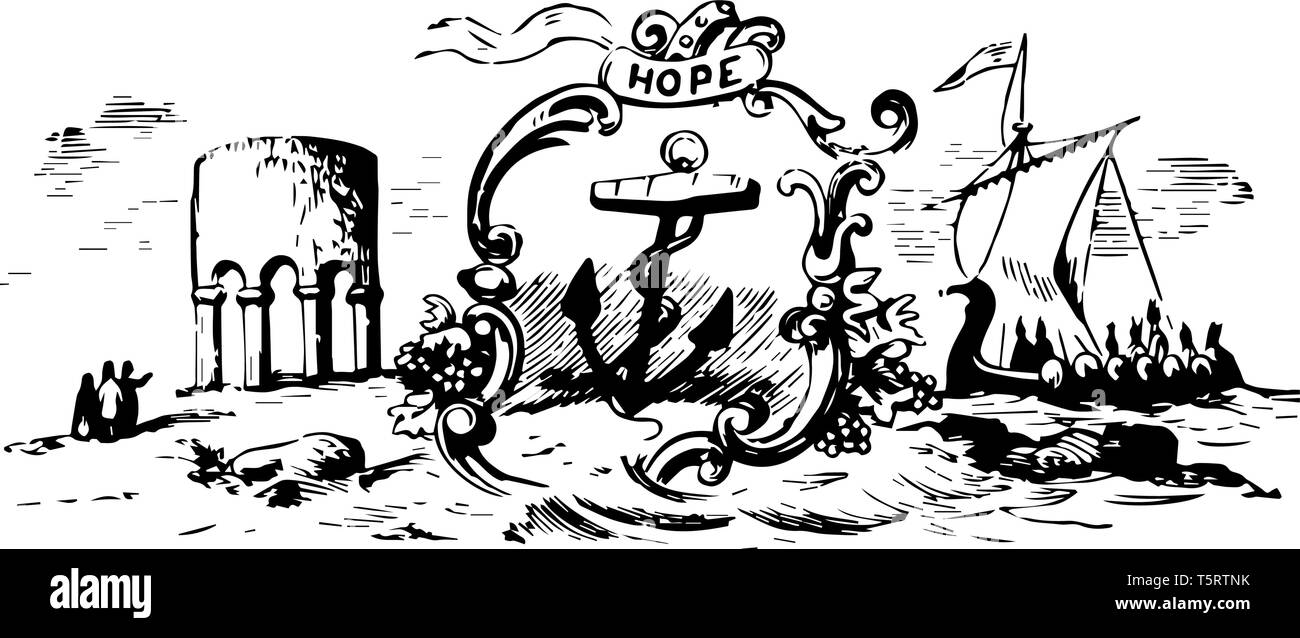 Seal of Rhode island having a blue field with golden anchor which has ...