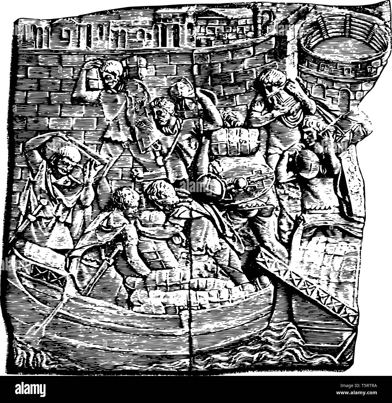 Black cargo ship loading Stock Vector Images - Alamy