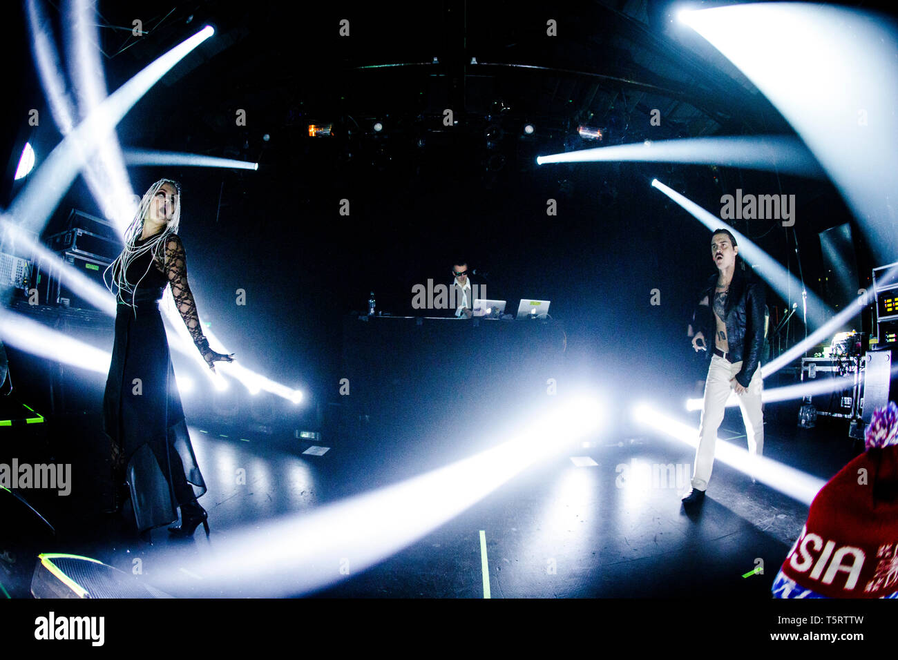 Denmark, Copenhagen - April 24, 2019. The Russian rave music band ...