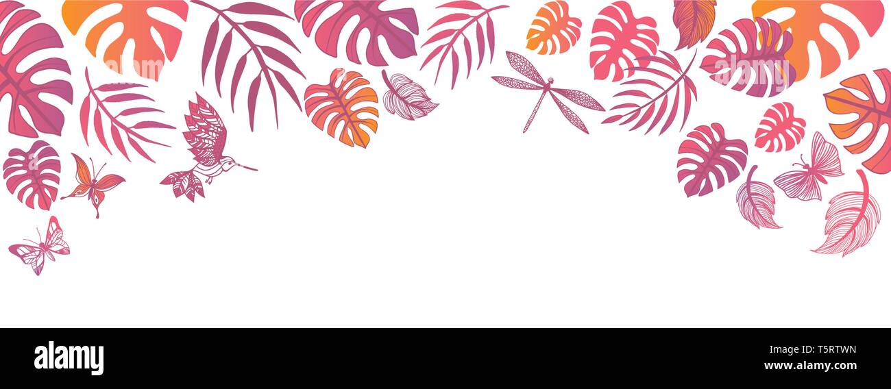 Sweet summer doodles full vector large banner Stock Vector Image & Art ...