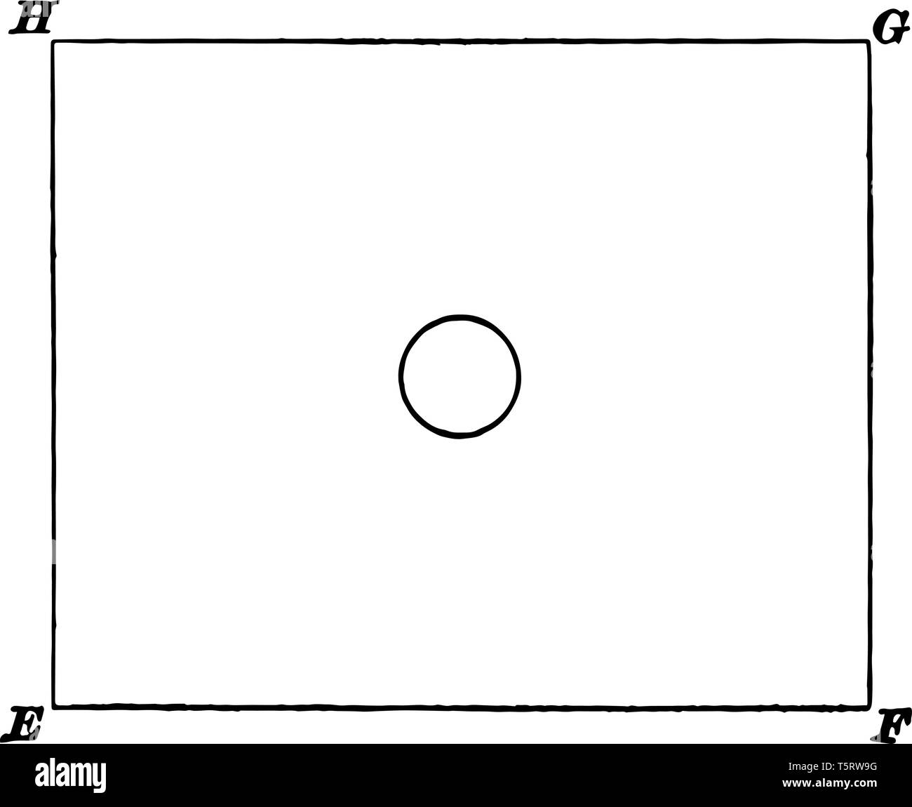 An image that shows a rectangle. Circle drawn inside the rectangle ...