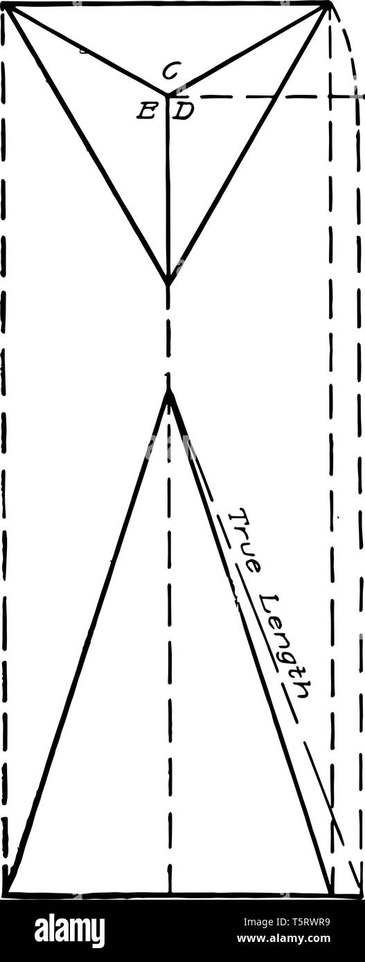 This image shows the planning and elevation of the triangular pyramid ...