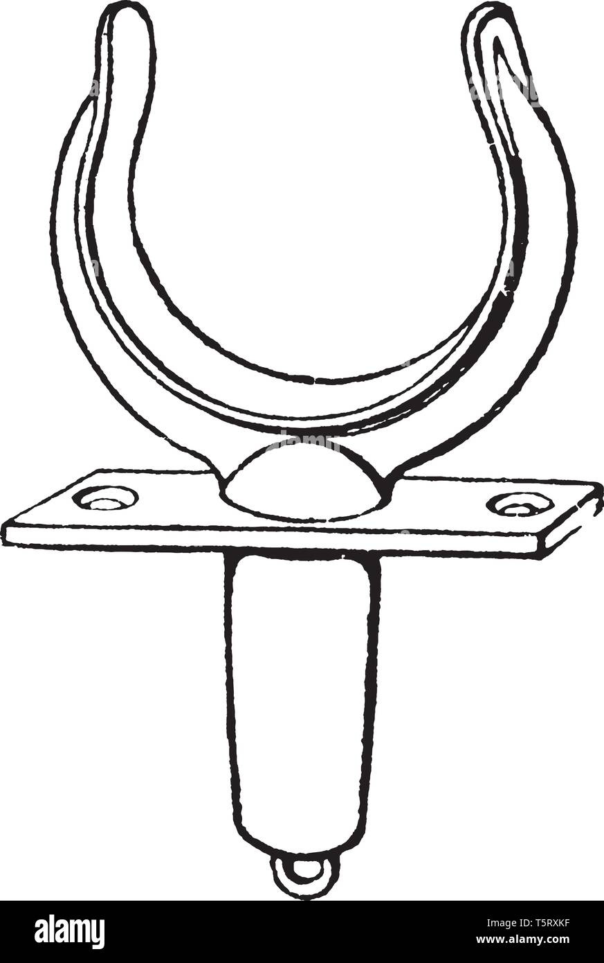Rowlock is a device used to attach an oar to a row boat, vintage line ...