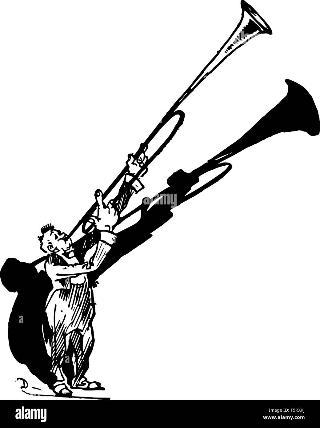 Trombone Player Drawing