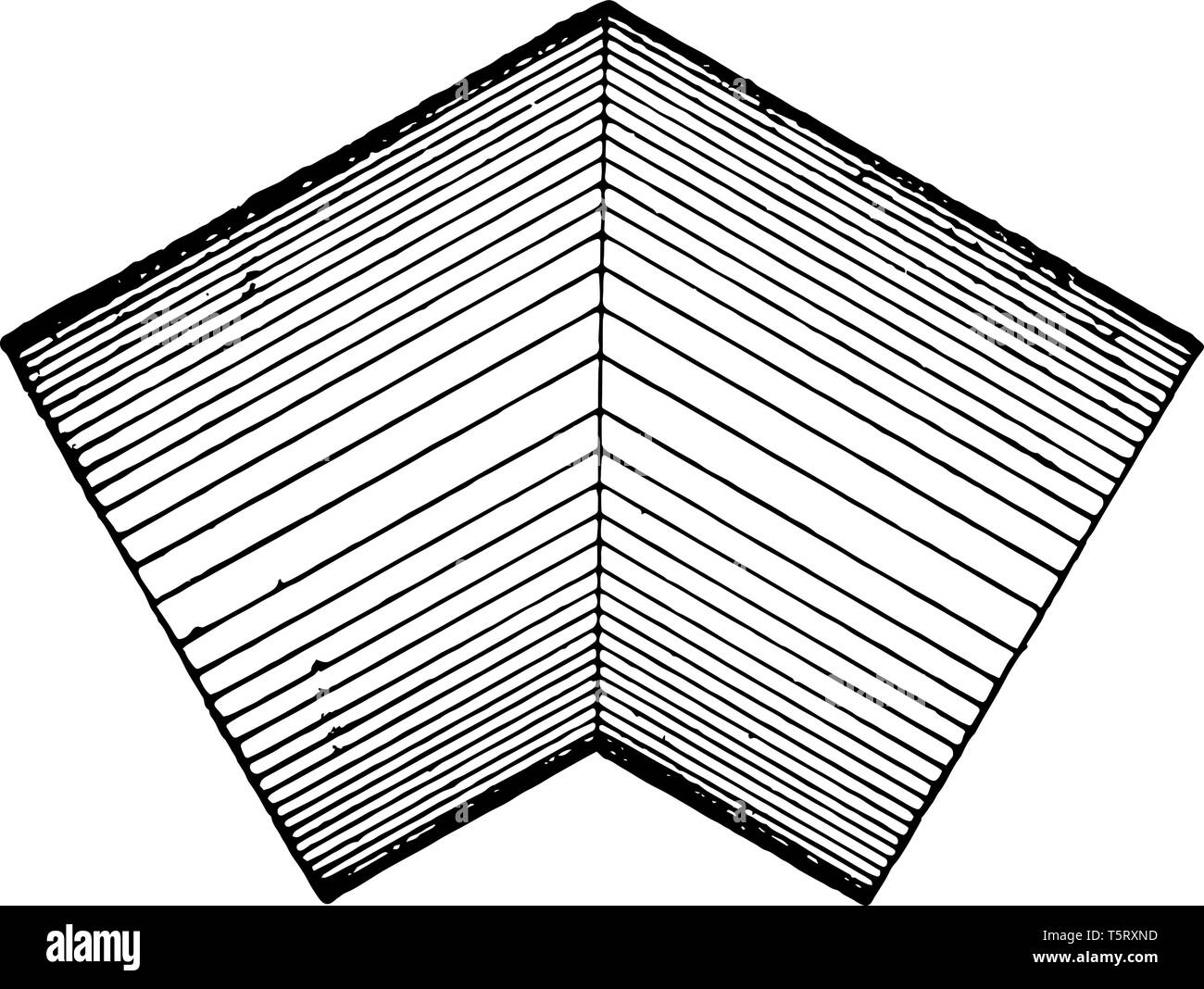The intersection sample of the same diameter of two cylinders, vintage ...