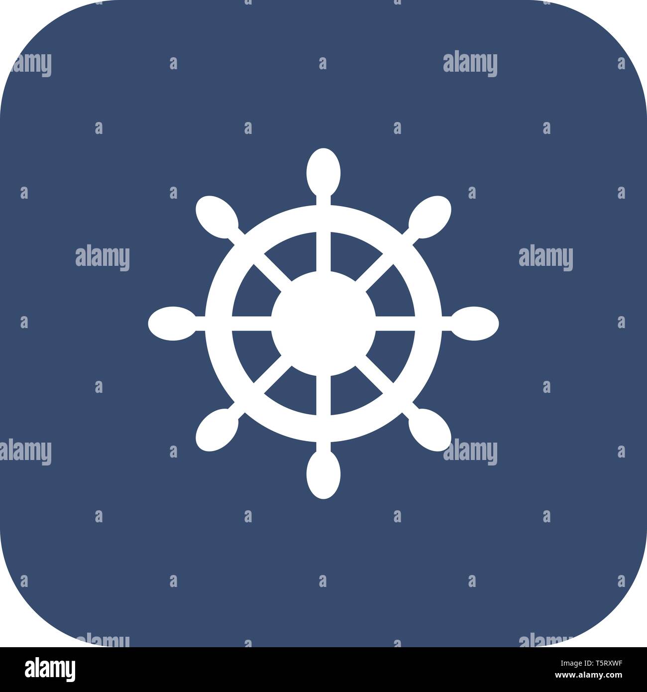 Ship steering wheel icon. Captain rudder sign. Sailing symbol. Flat web ...