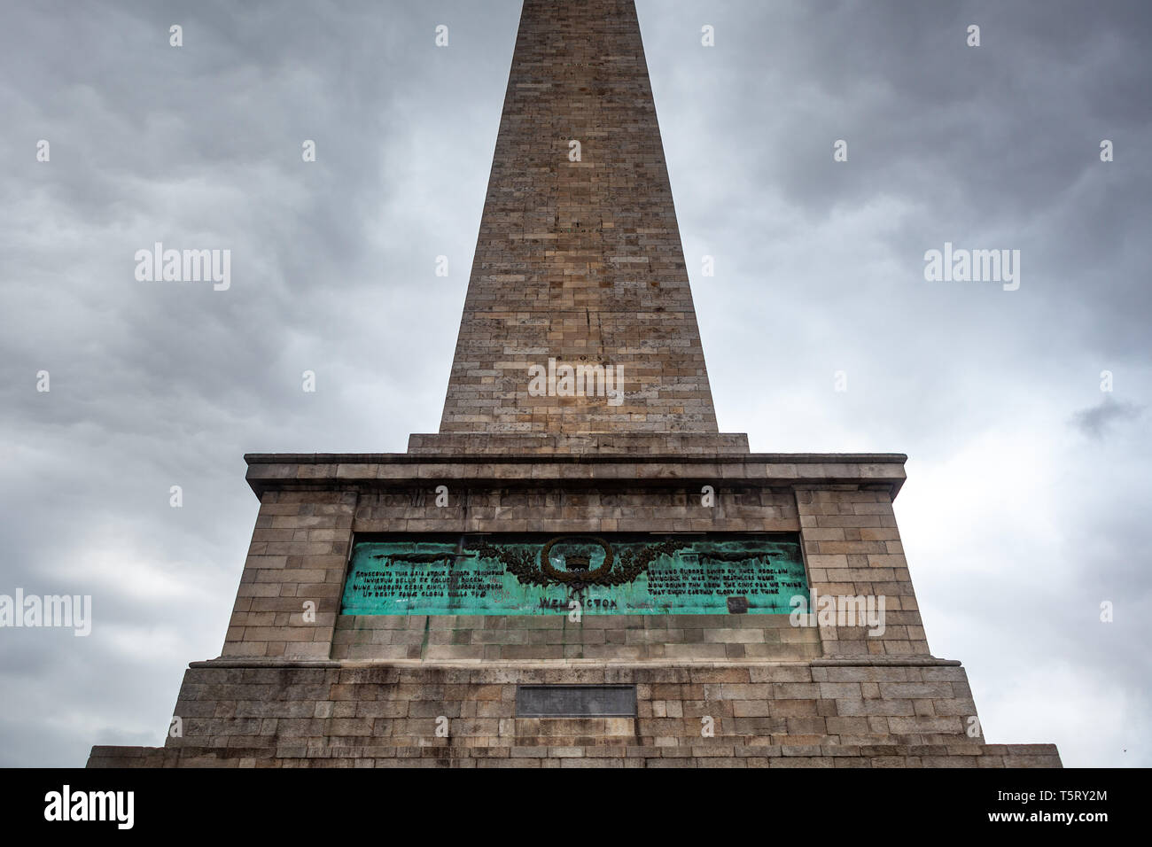 Dublin, Ireland – March 2019. Wellington Monument Imposing 62m obelisk ...