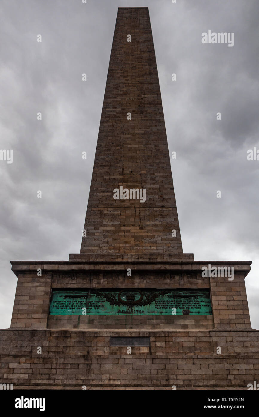Dublin, Ireland – March 2019. Wellington Monument Imposing 62m obelisk ...