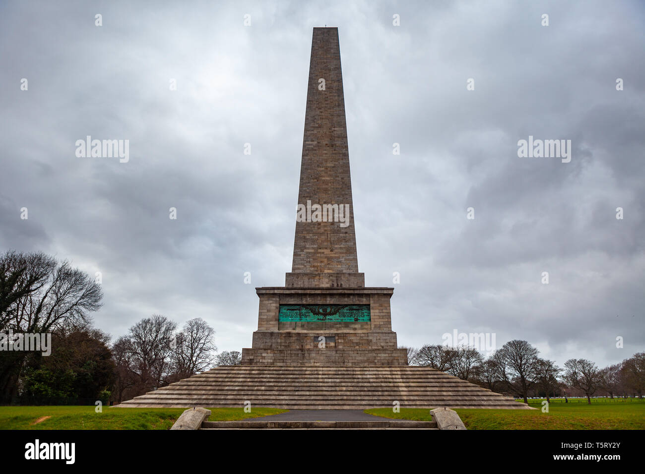 Dublin, Ireland – March 2019. Wellington Monument Imposing 62m obelisk ...