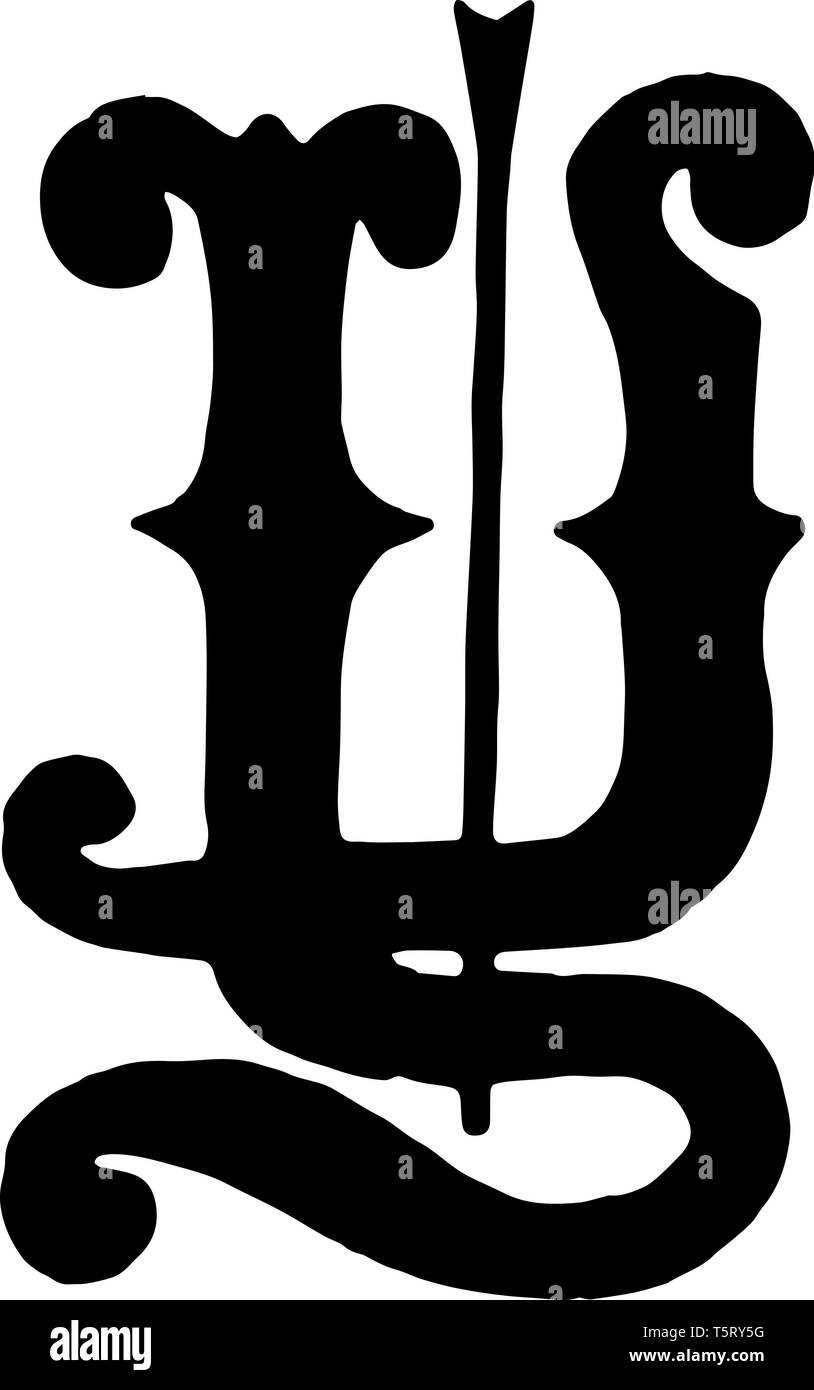 Medieval of Z which is medieval lettering, vintage line drawing or ...