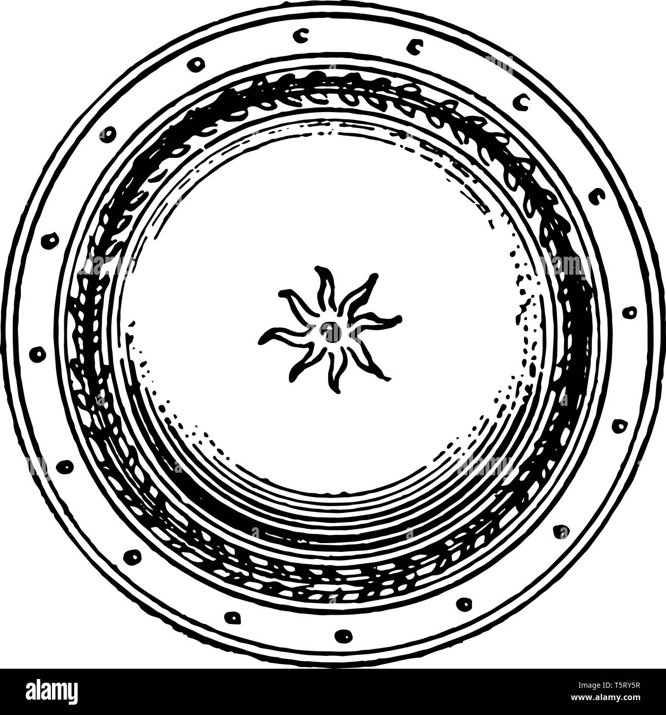 Shield is a round handheld shield used as military armor, vintage line ...