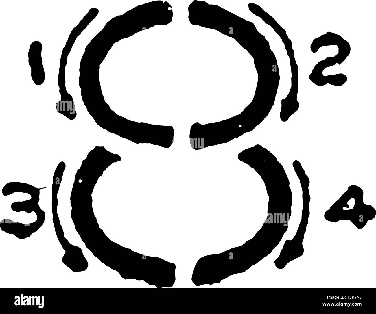 This is a picture of stroke order for writing commercial gothic Number ...