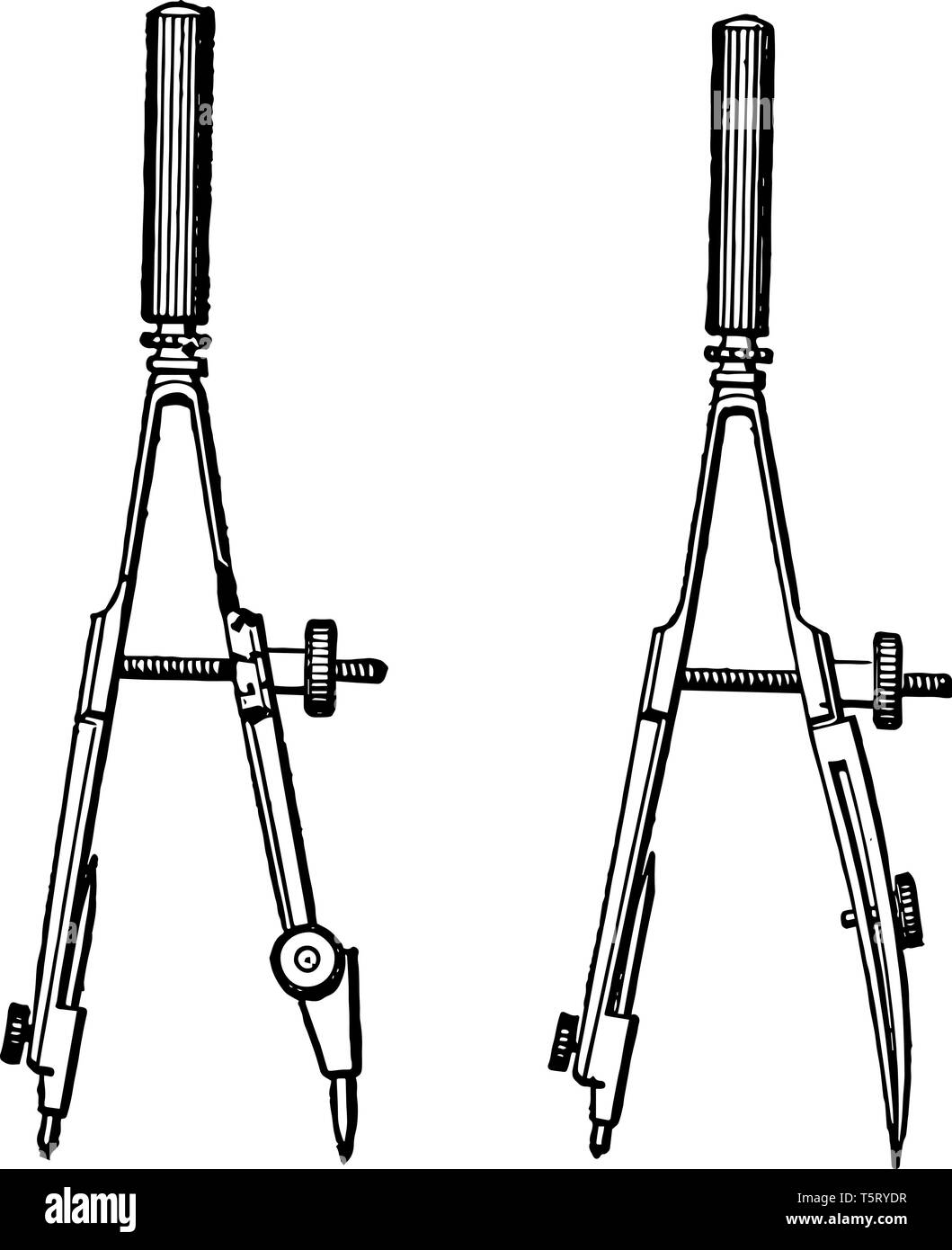 In this image that shows the two images of the compass, vintage line ...