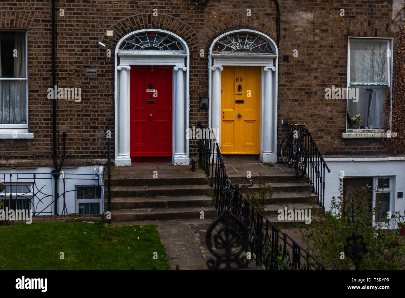 Dublin, Ireland – March 2019. colorful doors at streets of Dublin Stock ...