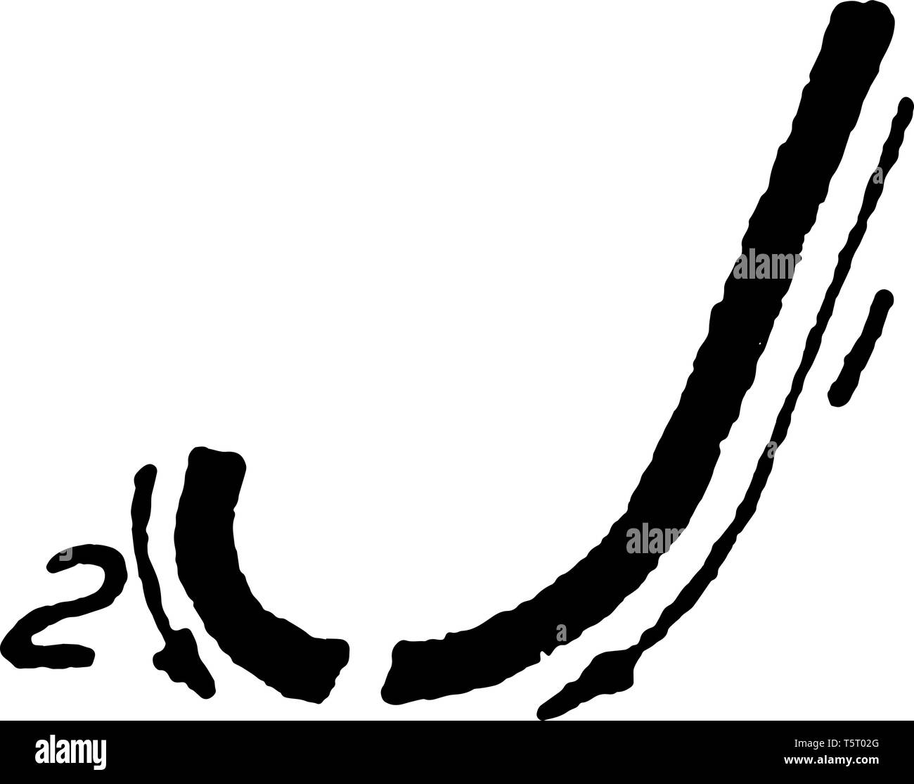 This is an image of writing the capital letter tilted J using the ...