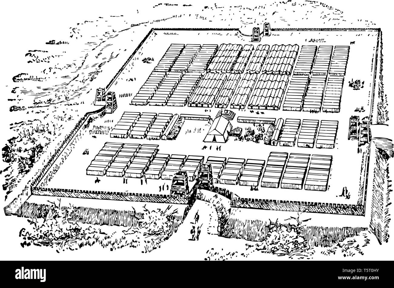 In this image there are many plots reserved for use as a military ...