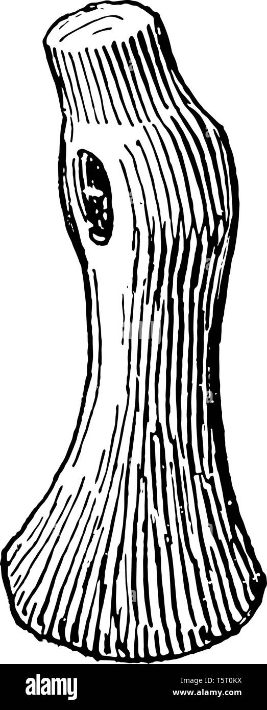 This image shows an ax. Shape of the ax full of vertical lines and ...