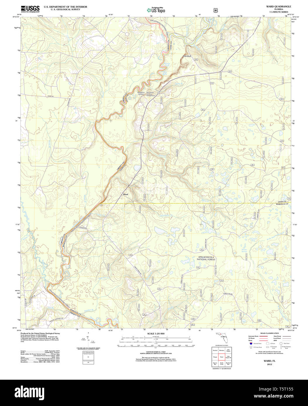 USGS TOPO Map Florida FL Ward 20120801 TM Restoration Stock Photo - Alamy