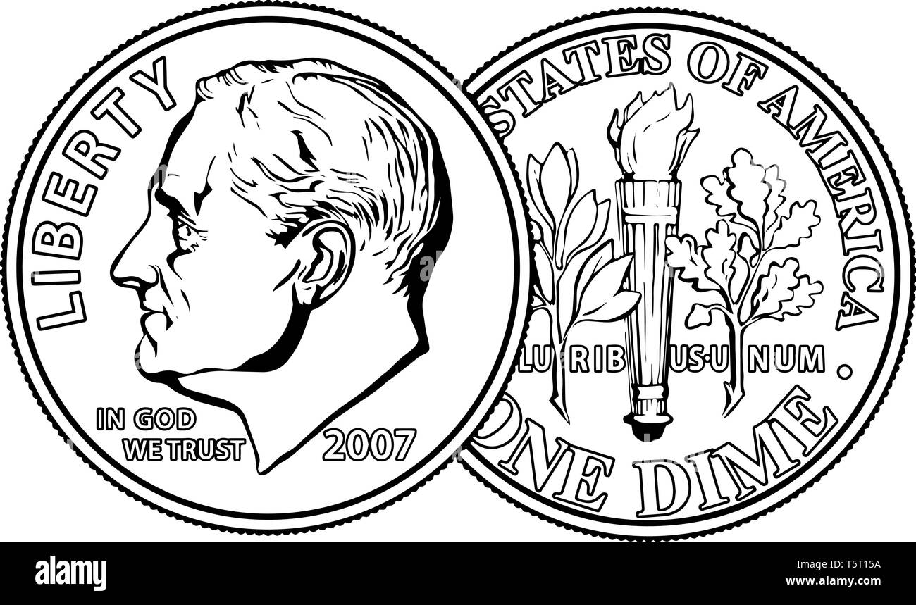 Dime Clip Art Black And White
