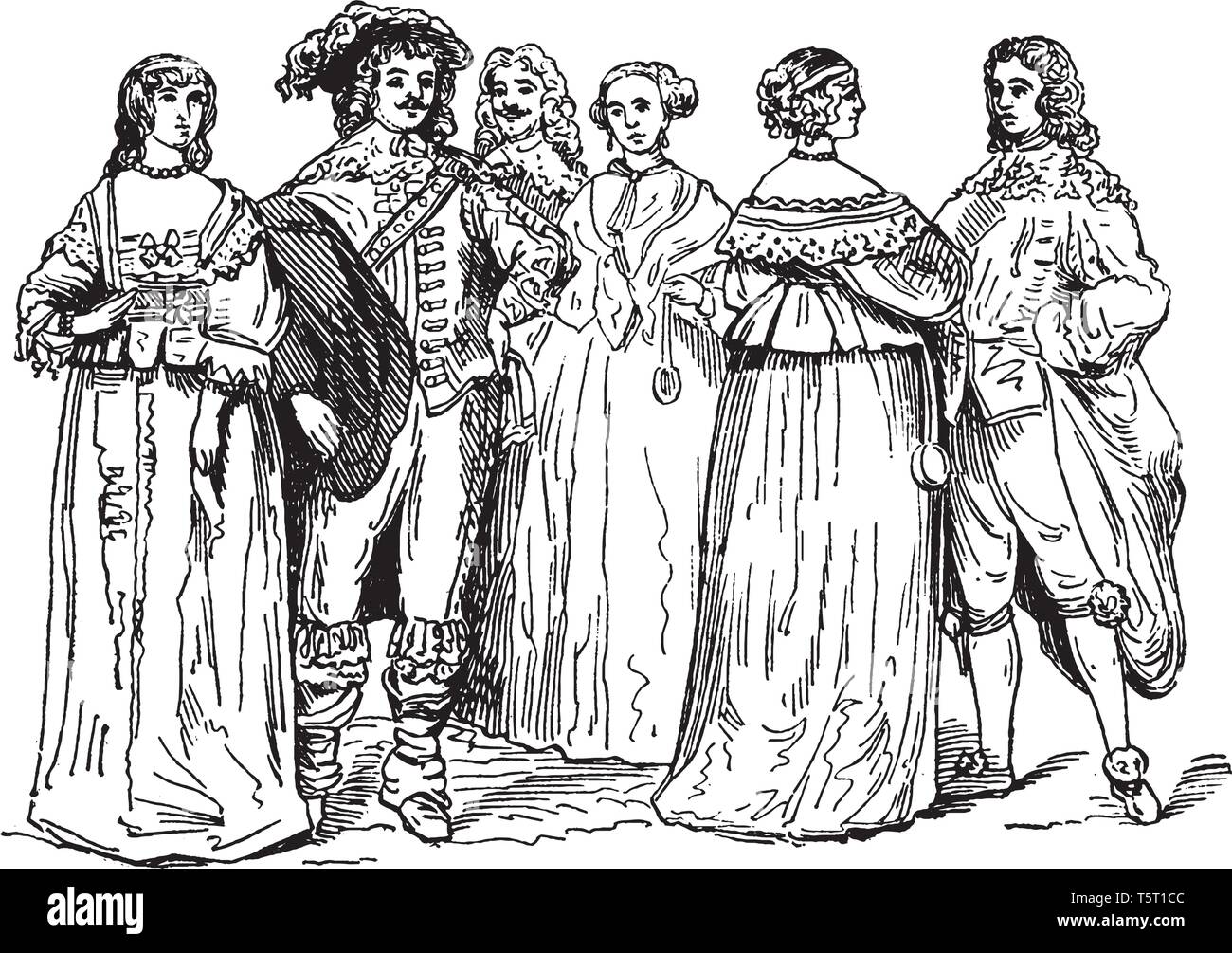 This image represents Nobility from the Time of Charles I, vintage line ...