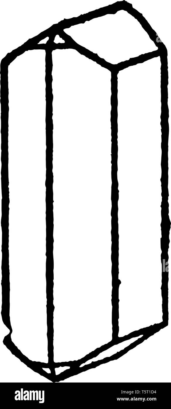 Projecting combination of prisms. Four square faces and pinacoidal ...