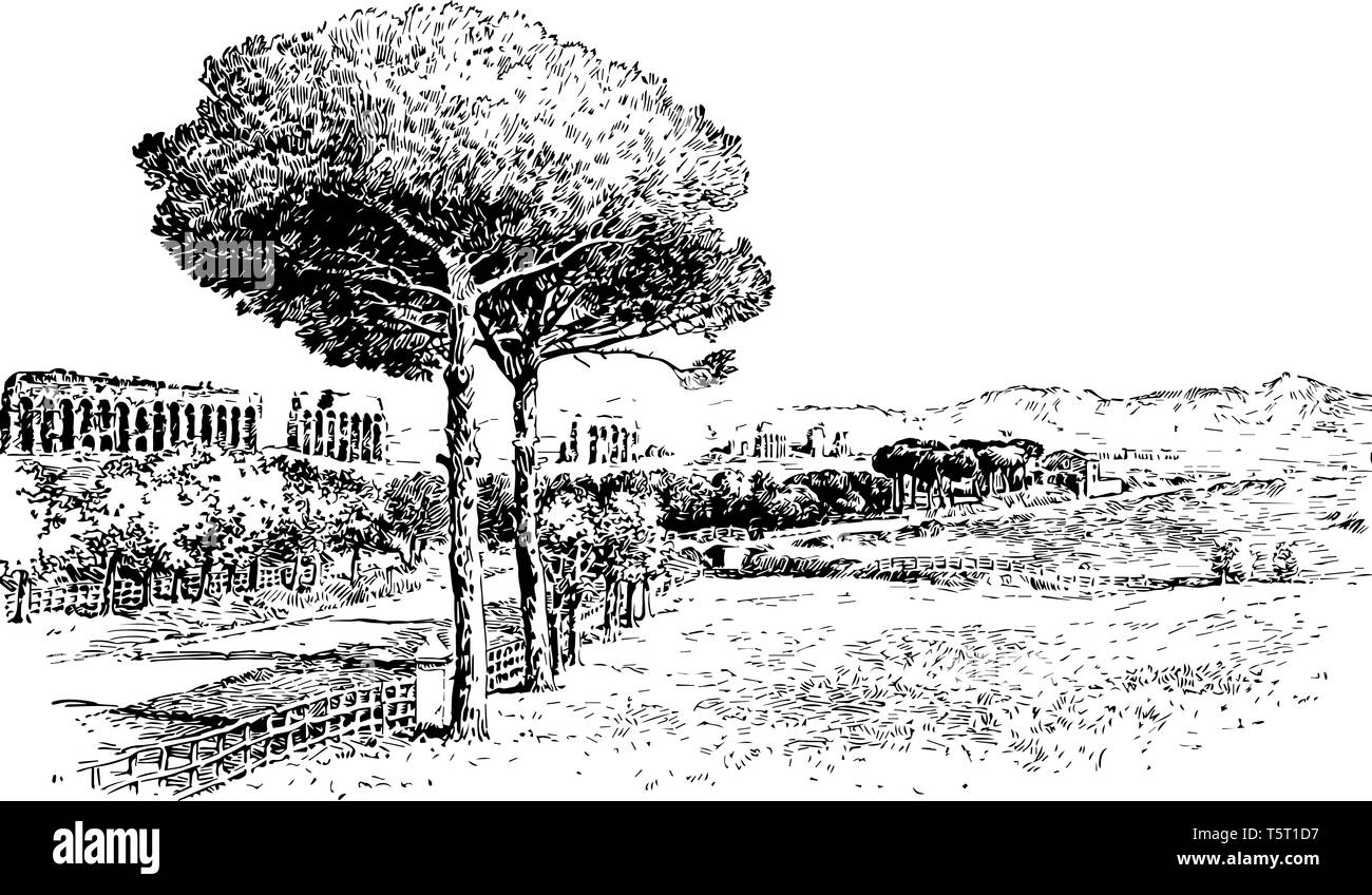 This image shows the view of nature. There is a Lazio plain. There is a ...