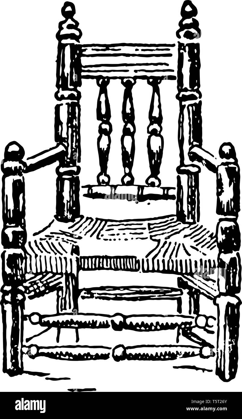 Chair relic by the pilgrim vintage line drawing Stock Vector Image ...