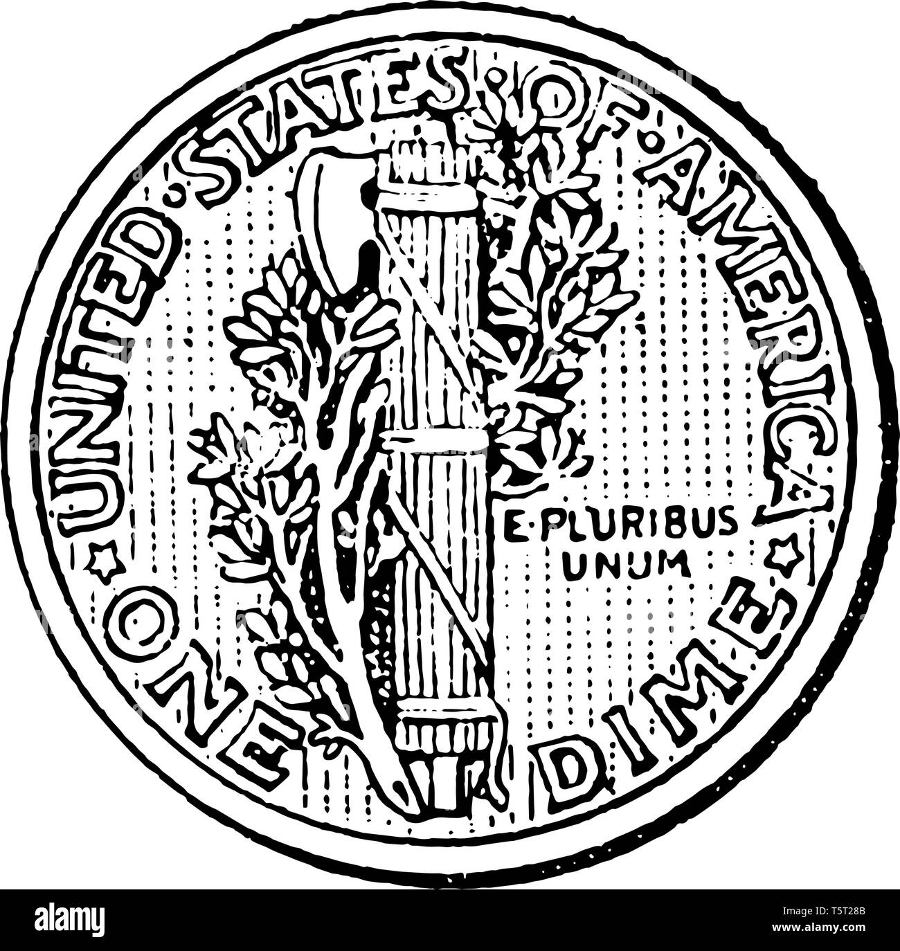 Black And White Dime Clip Art