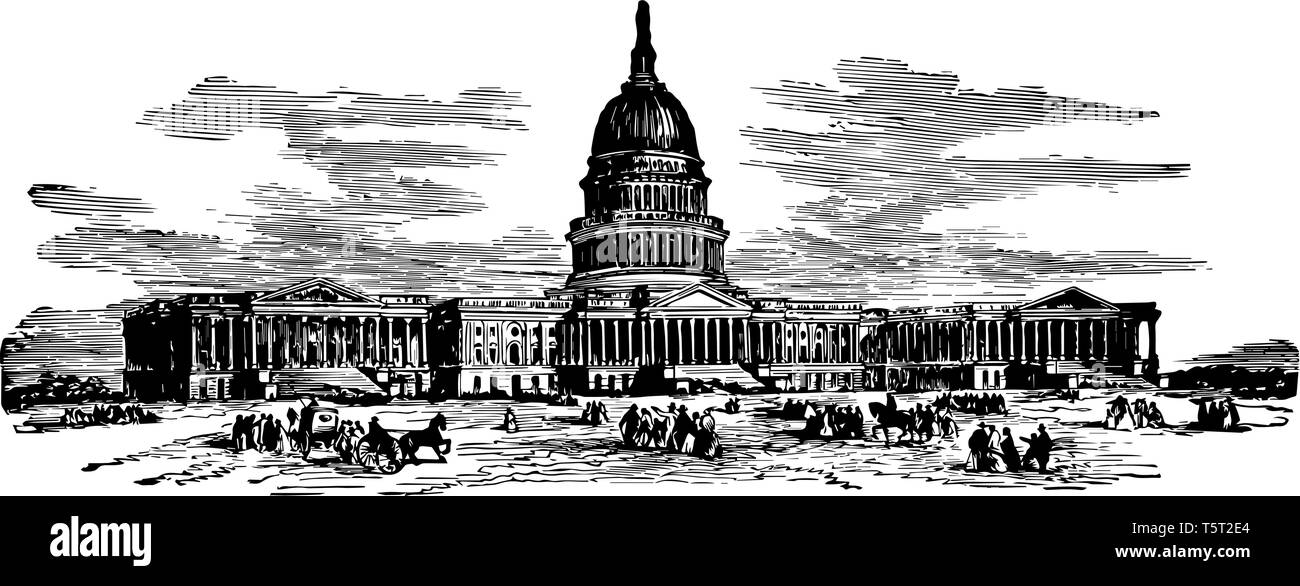 Capitol Building Line Drawing