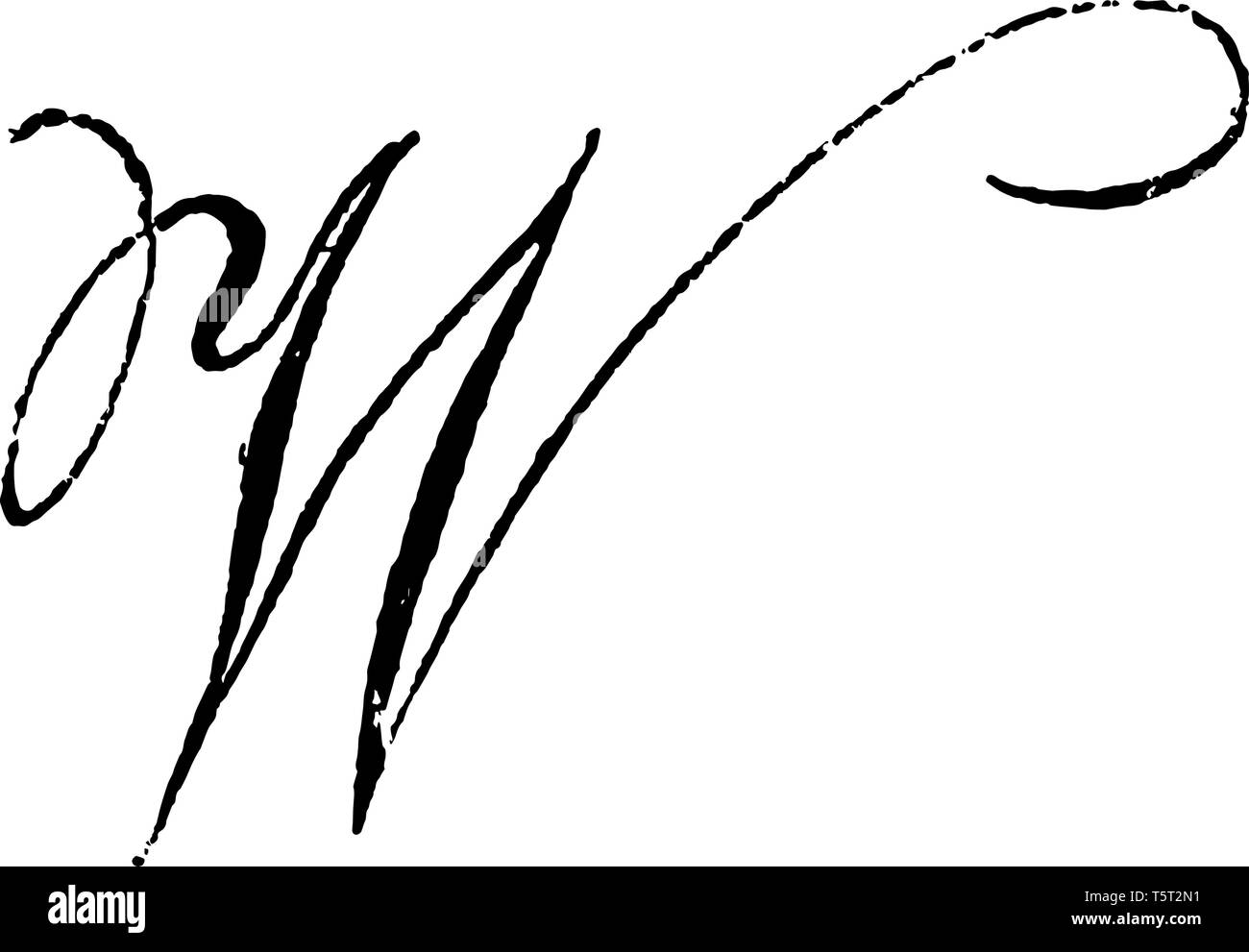 This picture includes the letter W. It appears in the italic format. It ...