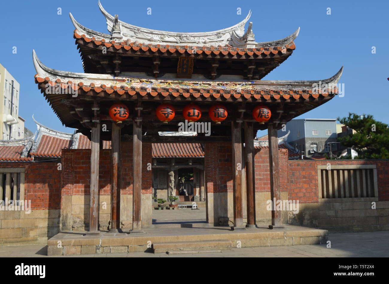 Buddhist Longshan Temple in the city of Lugang (Lukang), western Taiwan ...