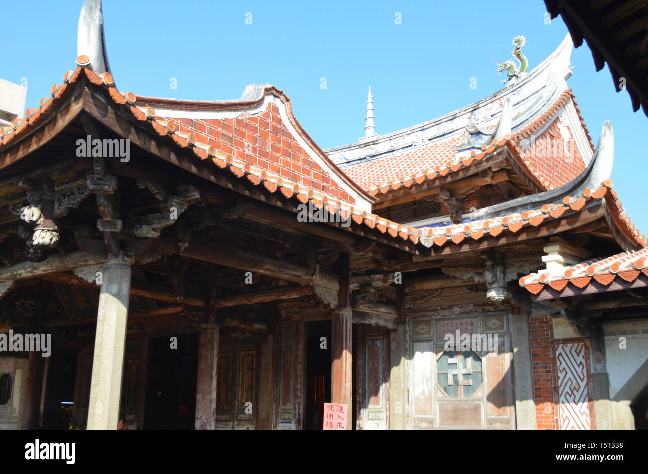 Buddhist Longshan Temple in the city of Lugang (Lukang), western Taiwan ...