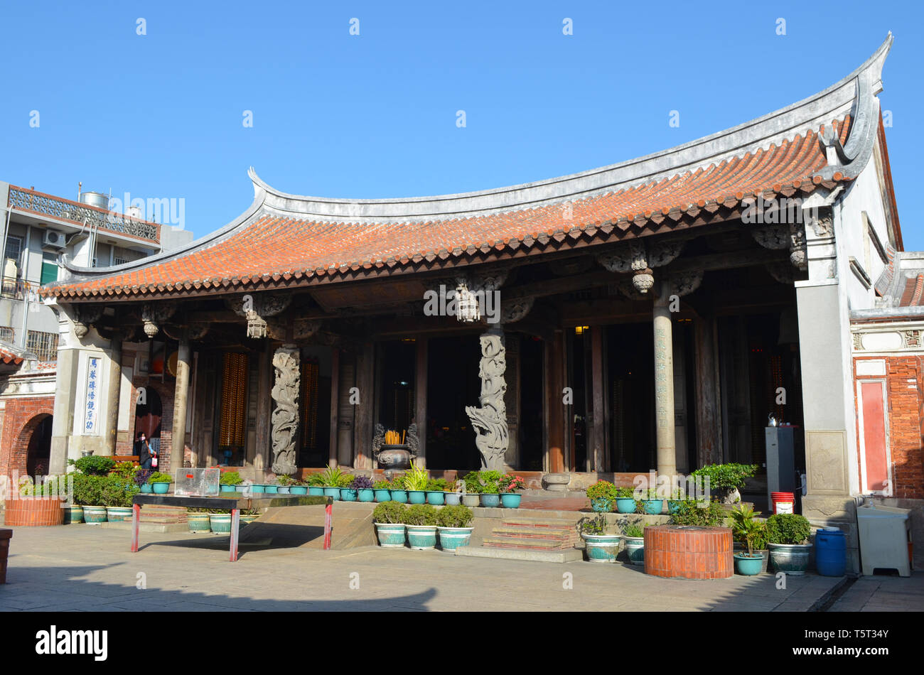 Buddhist Longshan Temple in the city of Lugang (Lukang), western Taiwan ...