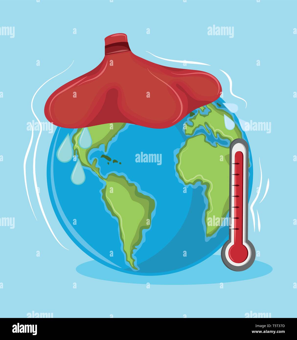 globe with ice pack and thermometer Stock Vector Image & Art - Alamy