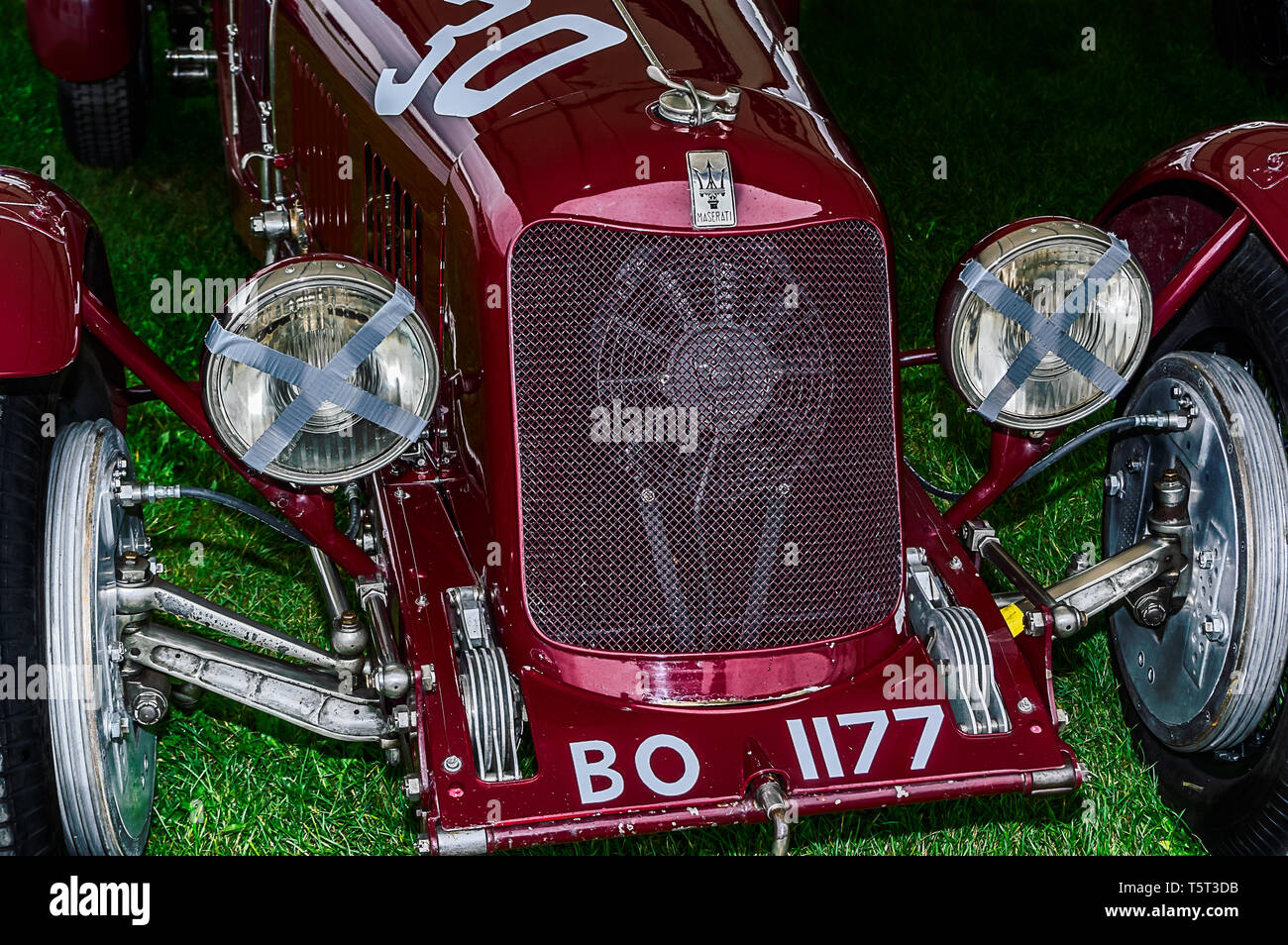 A 1933 Maserati 8C 3000 Biposto track car on display at Goodwood ...
