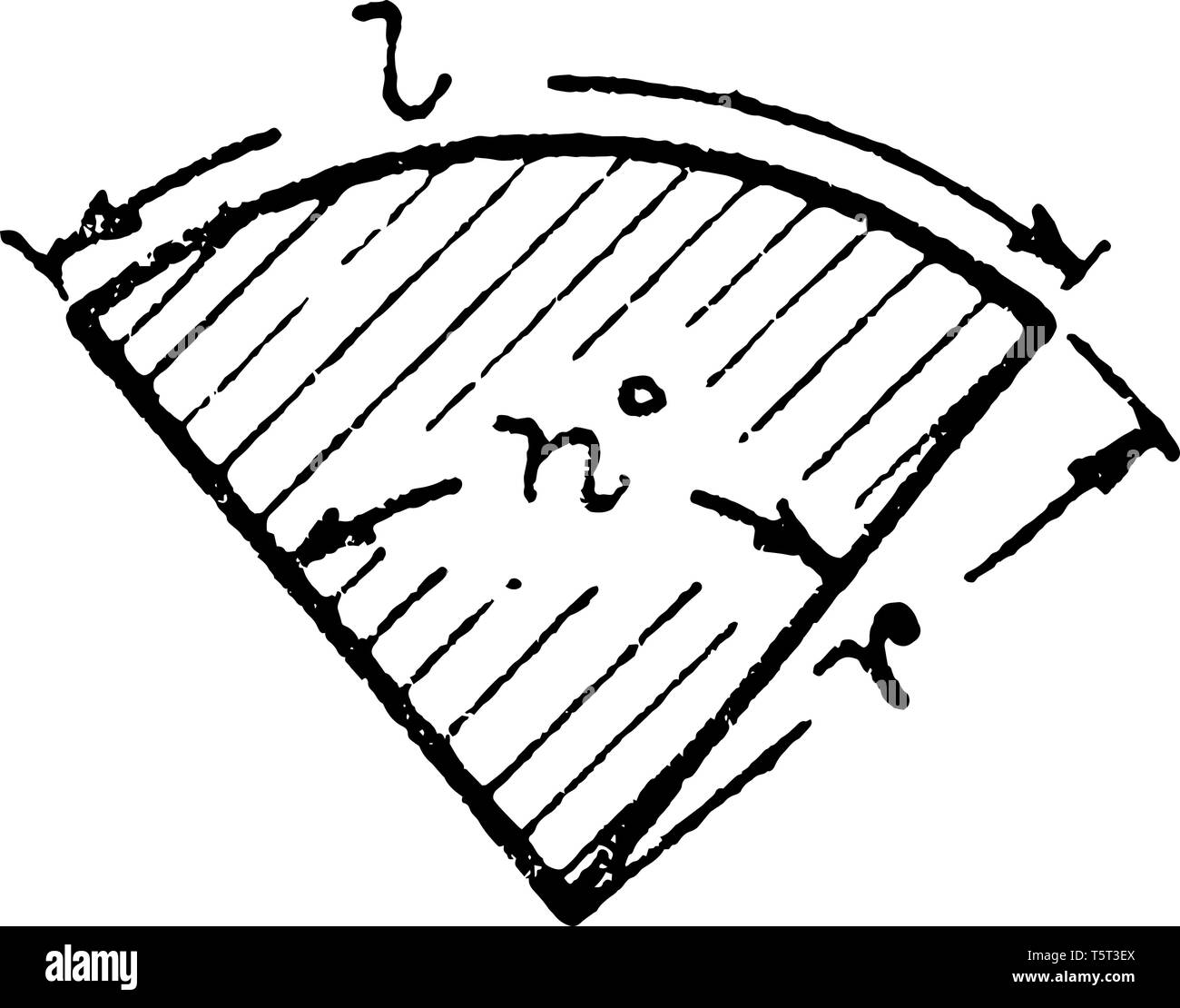 A diagram of a sector of a circle. A sector is the space between an ...