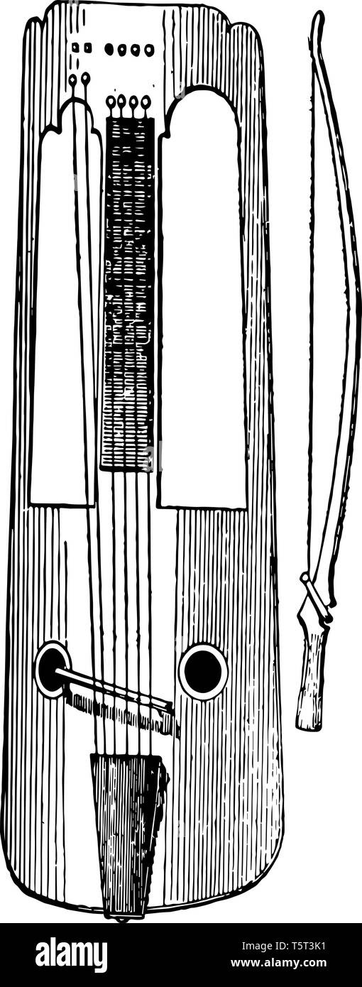 Crowd is an ancient Welsh and Irish musical instrument, vintage line ...