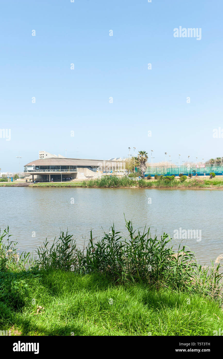 Israel, Tel Aviv-Yafo - 13 April 2019: Daniel Rowing centre, named ...