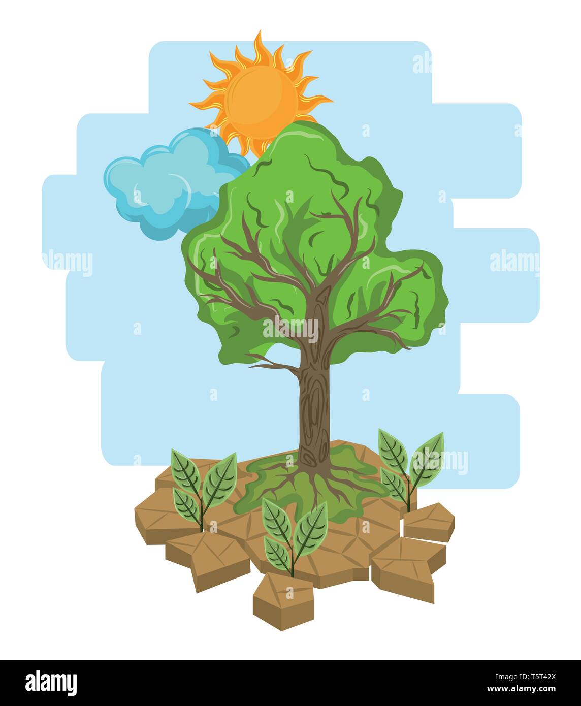 tree and sun Stock Vector Image & Art - Alamy